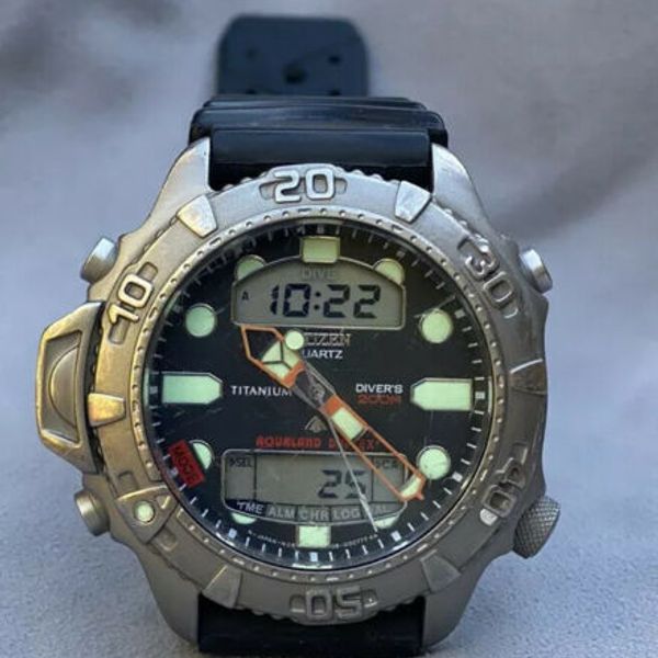 Vintage Citizen Promaster Aqualand Divers Duplex WR 200M titanium C506 ...