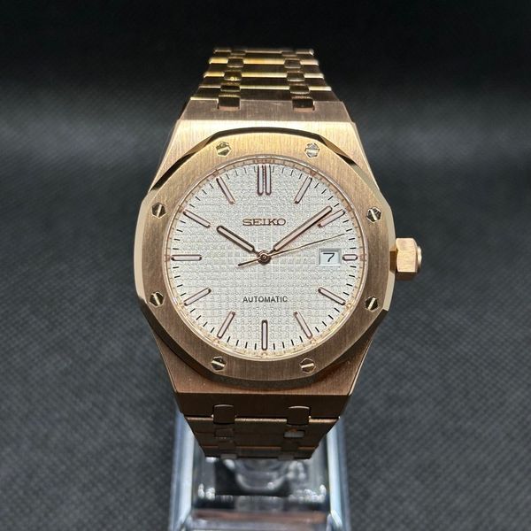 [Mod] Seiko Rose Gold Royal Oak ‘White Dial’ | WatchCharts Marketplace