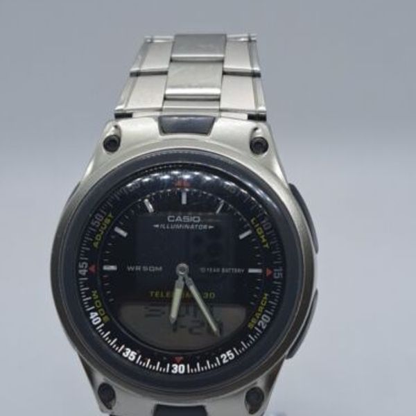 VINTAGE CASIO AW-80 2747 ILLUMINATOR DUAL DISPLAY WATCH - TELEMEMO 30 ...