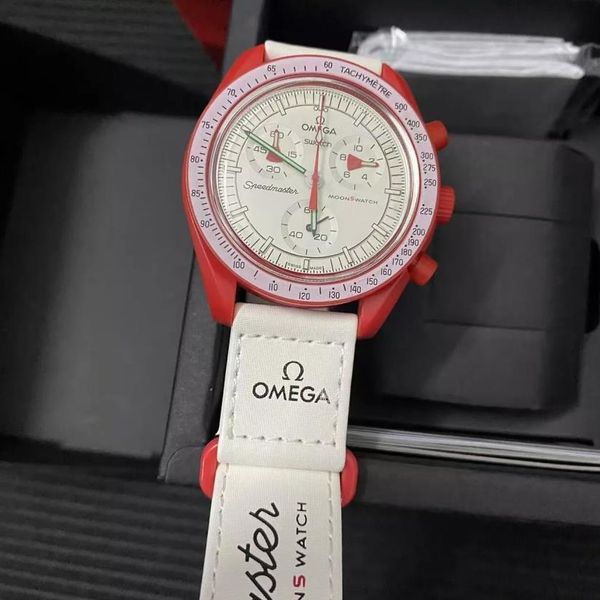 New Swatch x Omega Bioceramic Moonswatch Mission To Mars Watch - With ...