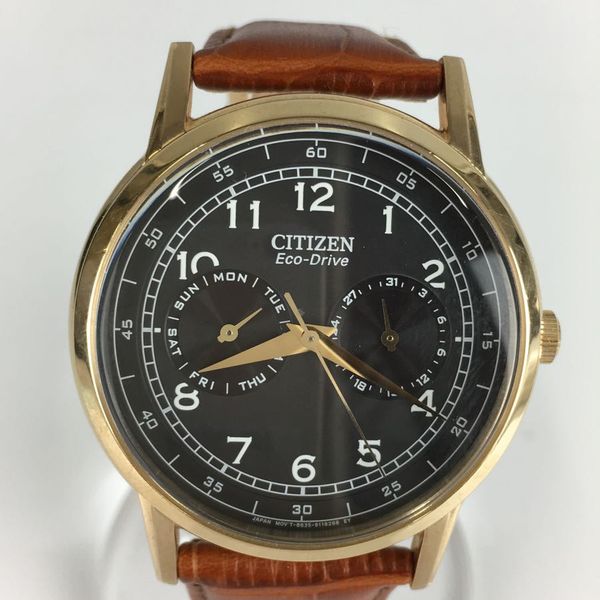 [Used] CITIZEN Day-Date Eco Drive ECO DRIVE Solar Watch/Analog/Leather GN-4W-S-9 [Fashion ...