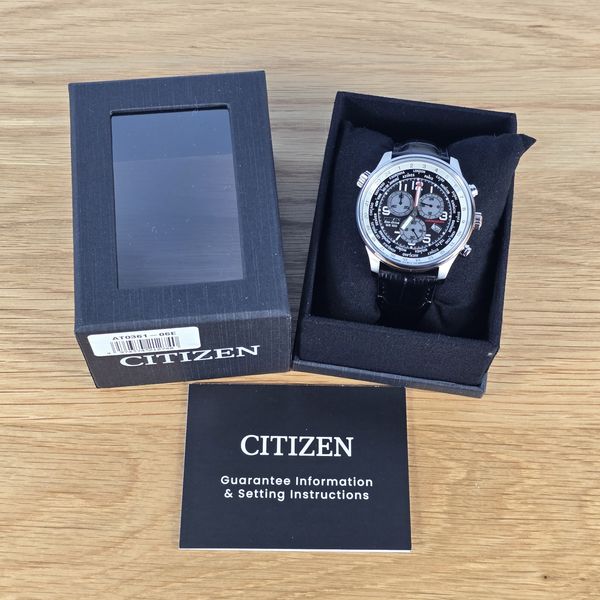 Citizen Eco-Drive WR100 World Time AT0361-06E Men's Chronograph Watch ...