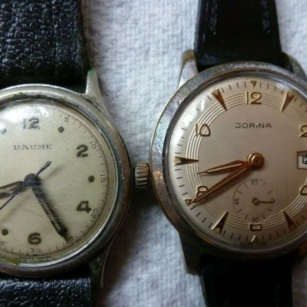2 VINTAGE GENTS WRISTWATCHES JORINA & BAUME BOTH WORKING ORDER ...