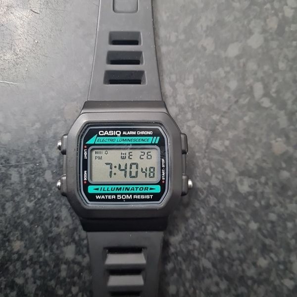 Casio Classic Chronograph Black Digital Watch W-86 ILLUMINATOR Electro ...