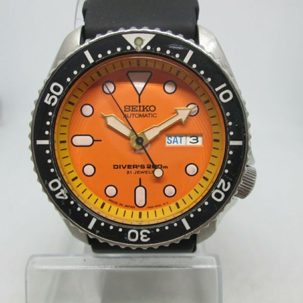 SEIKO SKX011J 7S26-0020 DAYDATE STAINLESS STEEL AUTOMATIC MENS DIVER ...