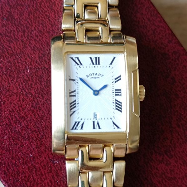 Mens Rotary Gold Watch Rotary Savannah Tank Watch Gold Plated Swiss ...