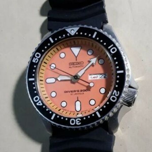 SEIKO SKX011J Orange 7S26 0020 Automatic Scuba Divers Original Japan ...