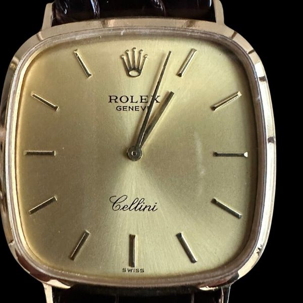 Vintage Rolex Cellini 18K Reference 4114 90s Full Set Yellow Gold Tank ...