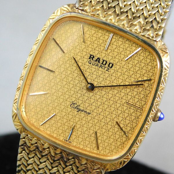 RADO ELEGANCE 128.9005.2 MEN'S GOLD VINTAGE WATCH SWISS MADE QUARTZ ...
