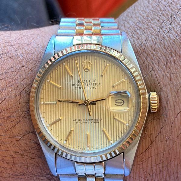 Rolex DATEJUST Two Tone 16013 36mm Automatic 18k Yellow Gold and Steel ...