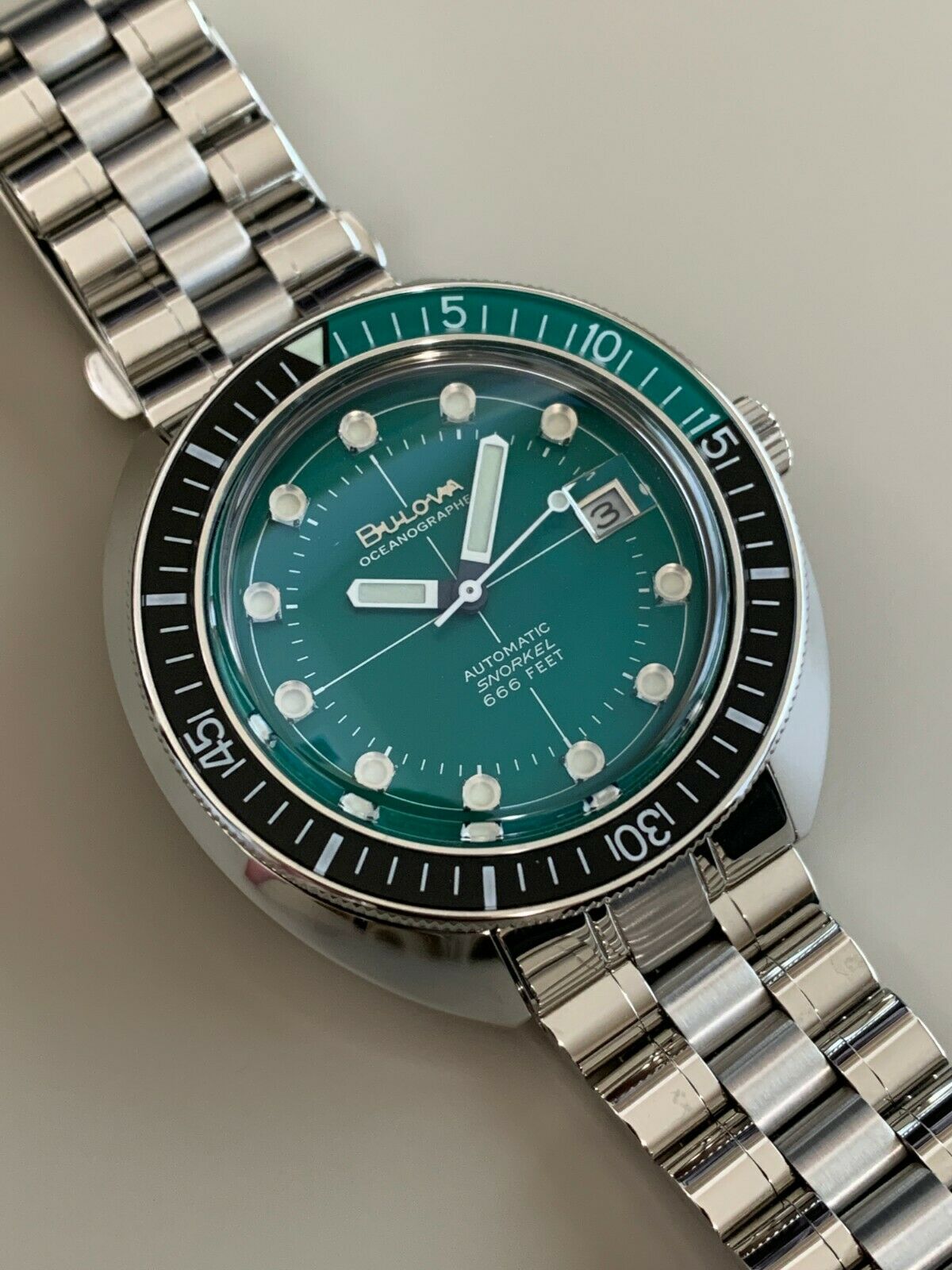 Bulova 96B322 Oceanographer Automatic Devil Diver Green Dial Men's ...