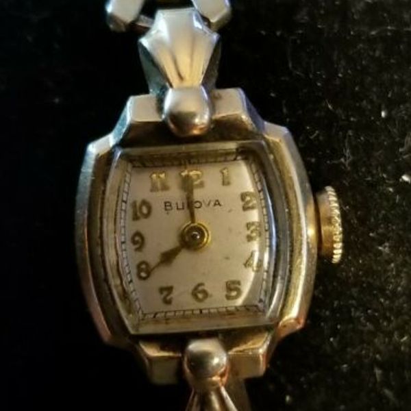 Vintage Bulova ladies L3 14k gold plate watch, not running Speidel band ...