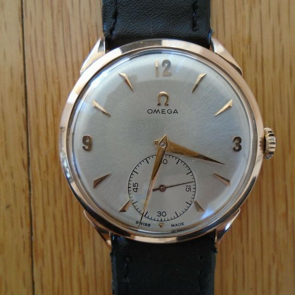 Vintage OMEGA Jumbo 18K Rose Gold Cal 265 Wristwatch | WatchCharts