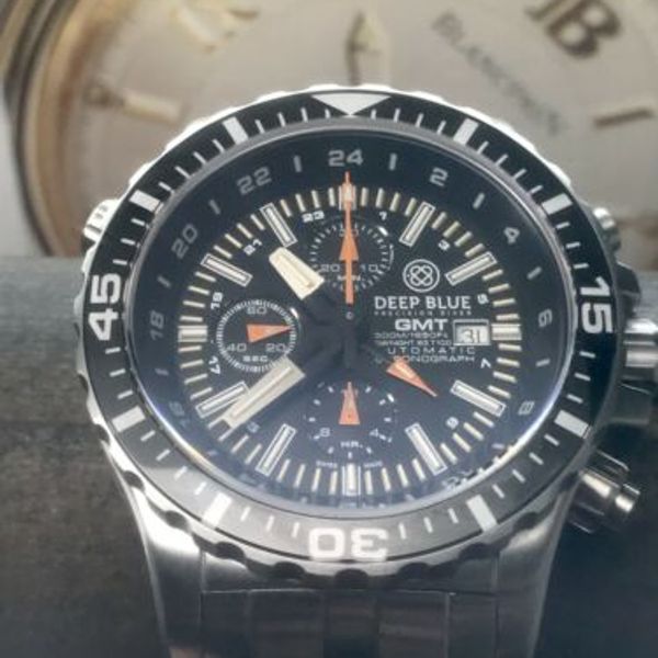 Deep Blue Daynight T-100 GMT 46mm Swiss Valjoux 7754 Automatic ...