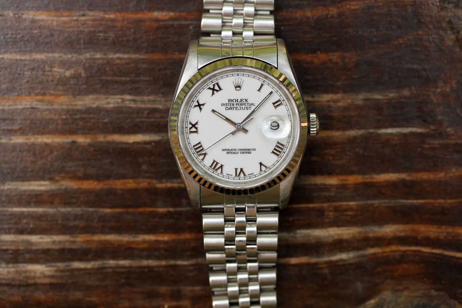 1991 Rolex DateJust ref. 16234 White Roman Numerals Dial | WatchCharts Marketplace