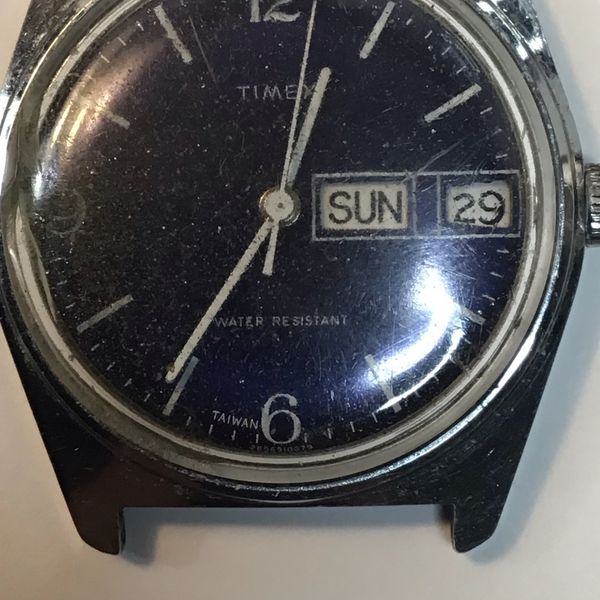 Vintage Timex Blue Faced Menâ s Watch | WatchCharts Marketplace