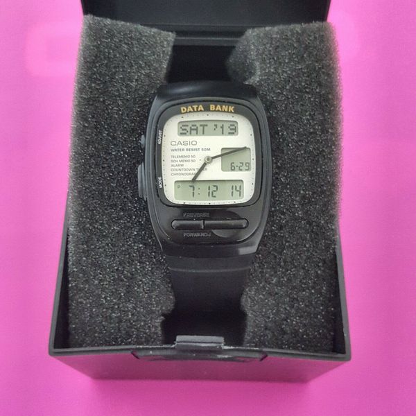 Vintage Casio AB-50W Module-753 Databank-50 Analog-Digital Wristwatch ...
