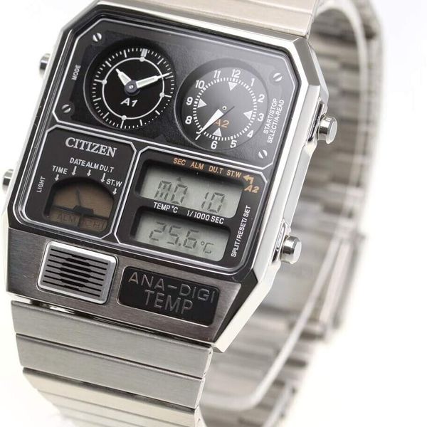 CITIZEN JG2101-78E ANA-DIGI TEMP Reproduction Model Watch Silver New in ...