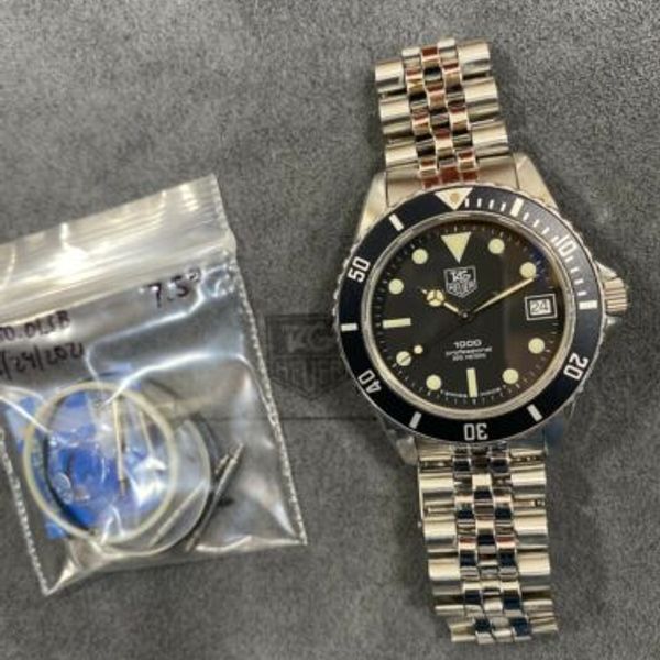 Vintage TAG HEUER 1000 980.013 Black Submariner Style Dive Watch ...