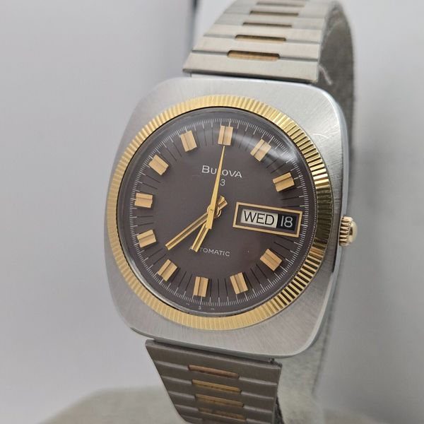 Vintage BULOVA men's automatic watch day/date 11AOACB 23Jewels swiss ...