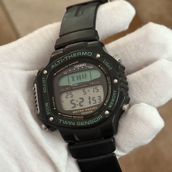 Vintage Casio ALT-6000 Alti-Thermo Twin Sensor Digital Watch JDM 90s ...