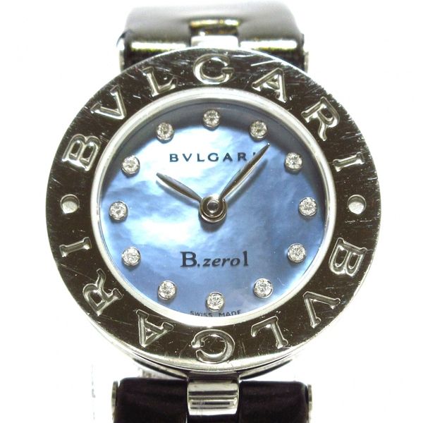 [New] [Used] BVLGARI B-zero1 watch SS x enamel belt/12P diamond index/shell dial blue shell ...