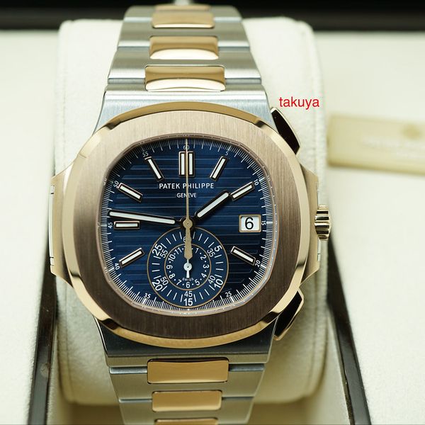 FSOT:BNIB Patek PHILIPPE 5980/1AR 18K RG/SS NAUTILUS CHRONOGRAPH BLUE ...