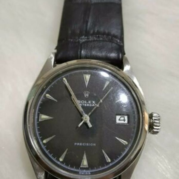 Vintage Rolex Oysterdate Precision 6094 Black Dial Stainless Steel Men ...