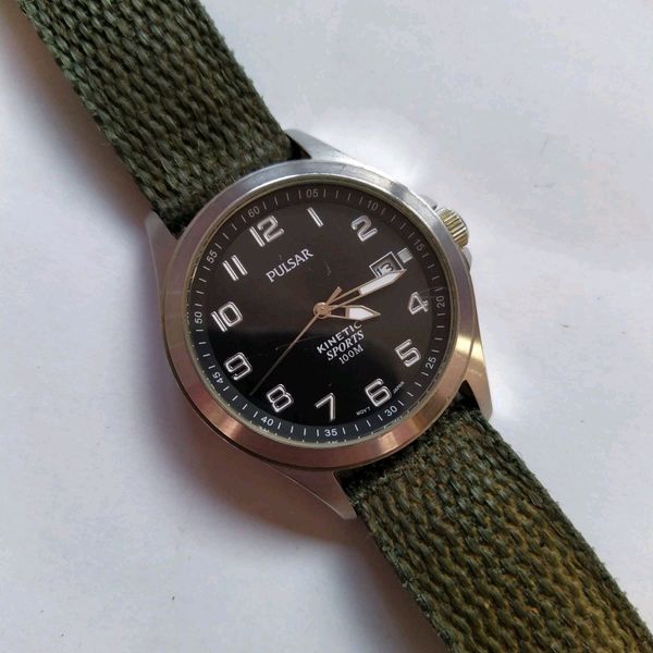 Pulsar Kinetic Sports Gents Watch Working YT57-X041 Military Seiko ...