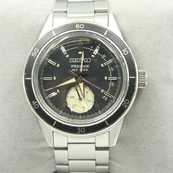 SEIKO Presage Style 60s 4R57-00T0 Black Dial Steel Automatic Wristwatch ...