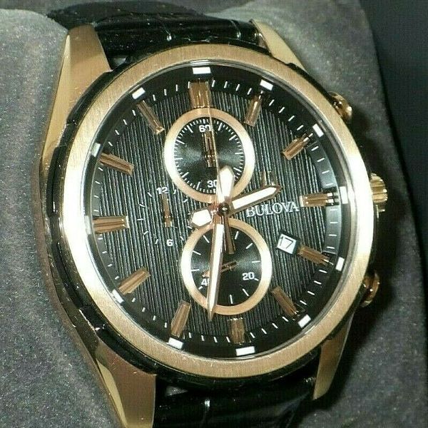 Bulova Men's 98A262 Chronograph Rose Gold-Tone SS Watch w/ One Band ...