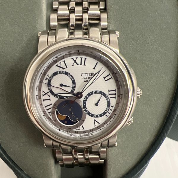 Citizen Eco-Drive Calibre 8651 Men's Moon Phase Watch Stainless 42mm ...