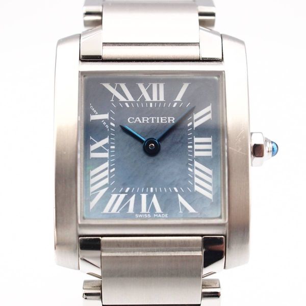 CARTIER Cartier W51034Q3 Tank Francaise SM Blue Shell Quartz Life ...