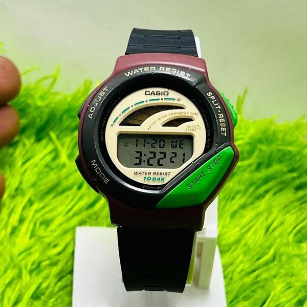 Vintage Rare Casio 1049 SKX-1110 Auto-Start Stopwatch Quartz Digital ...