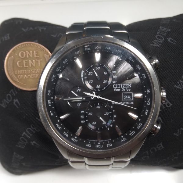 Citizen H800 World Time Eco Drive Radio Controlled Chronograph Mens ...