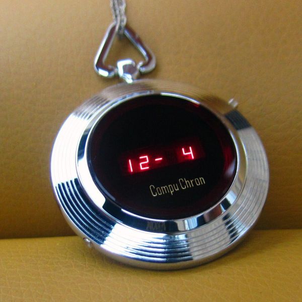 Ladies SS 1977 Compuchron LED LCD Digital Quartz pendant solid state ...