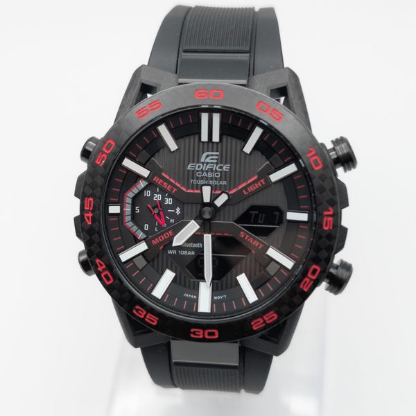 Casio Edifice Digital Analog Carbon Fiber Tough Solar Bluetooth Watch ...