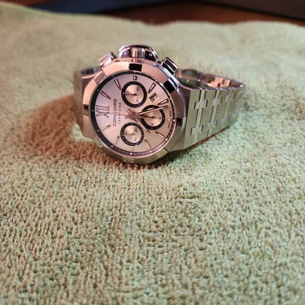 RARE! Concord Saratoga Chronograph Automatic Watch 43mm Daytona dial ...