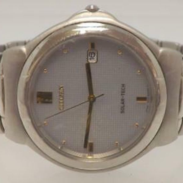 CITIZEN SOLAR-TECH A114-H17966 ECODRIVE STAINLESS STEEL MENS WRIST ...