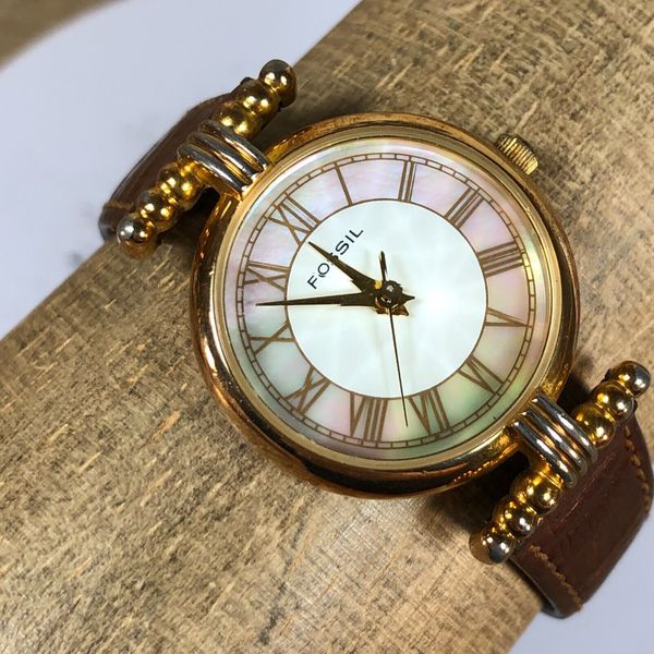 Vintage Fossil watch women Prism bevelled crystal front PC-9211 ...