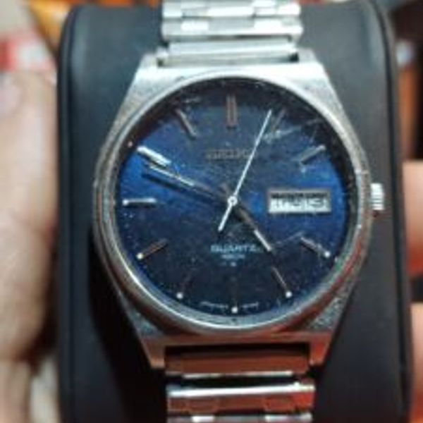 Seiko Sq 4004 Mens Vintage Watch 1970s Early Quartz Blue Dial ...