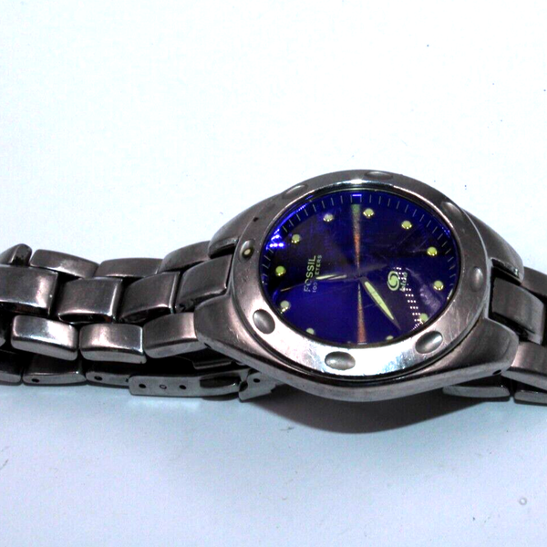 FOSSIL BLUE AM-3390 Wristwatch Classic $1.00 Auction untested ...