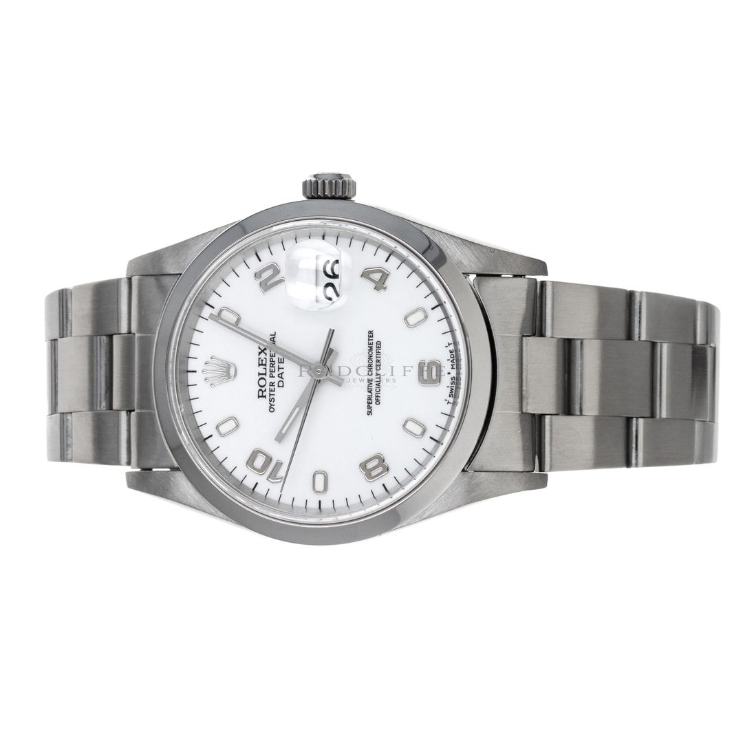 FS- Rolex 15200 T Oyster Perpetual Date 34mm Steel No Holes Case White ...