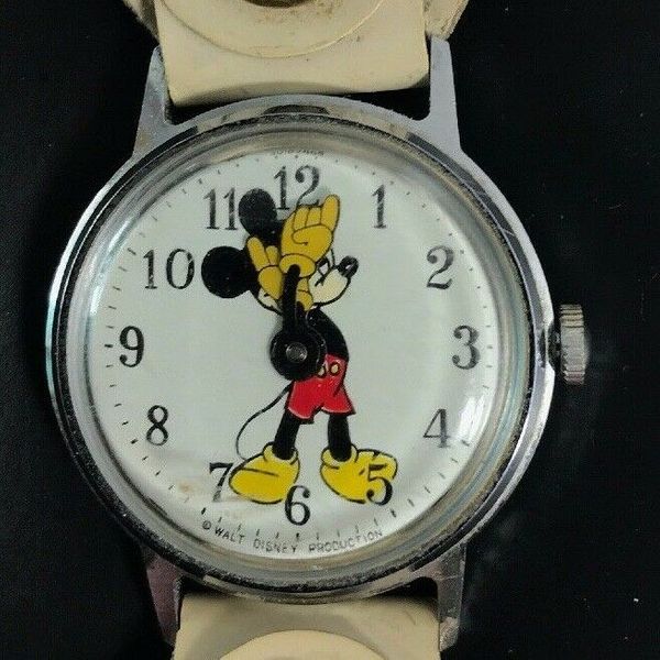 1969 Mickey Mouse Watch Walt Disney FUN TIMER Vintage Rare US TIME ...