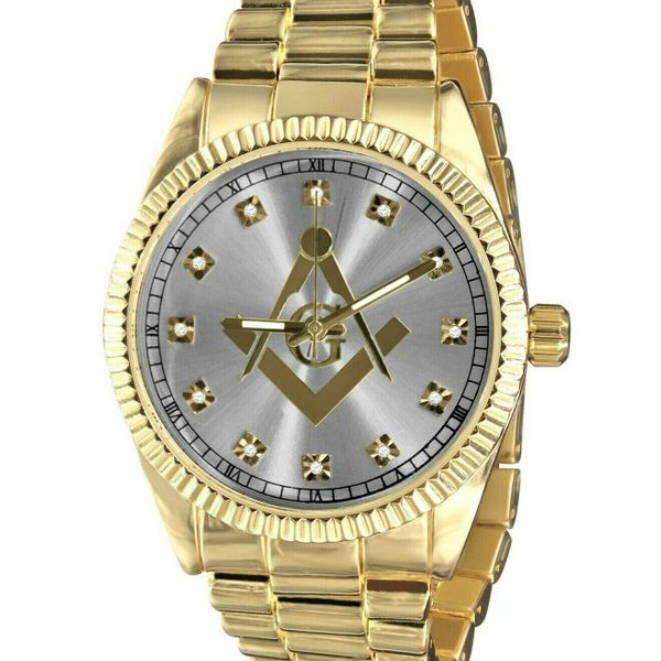 Masonic Watch - Freemason Watch - Masonic Compass Mason Watch Gold ...