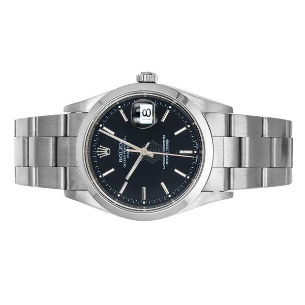 FS- Rolex 15200 U Oyster Perpetual Date 34mm Black Stick w/ Box ...