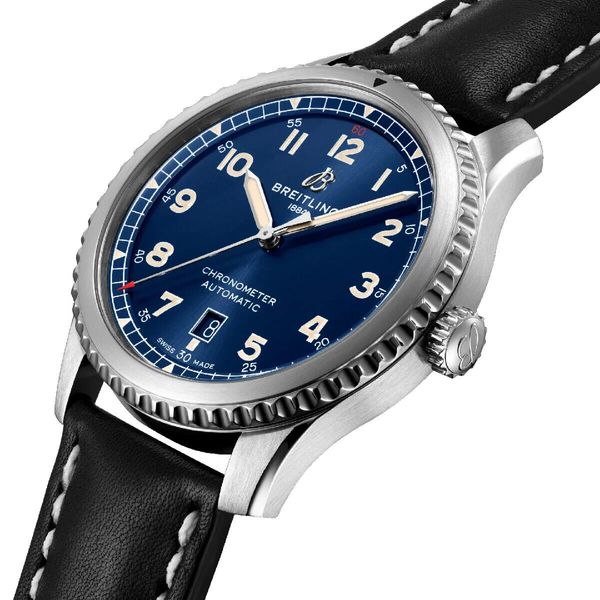 Breitling Aviator 8 Automatic Chronometer Blue Dial Men's Watch Full ...