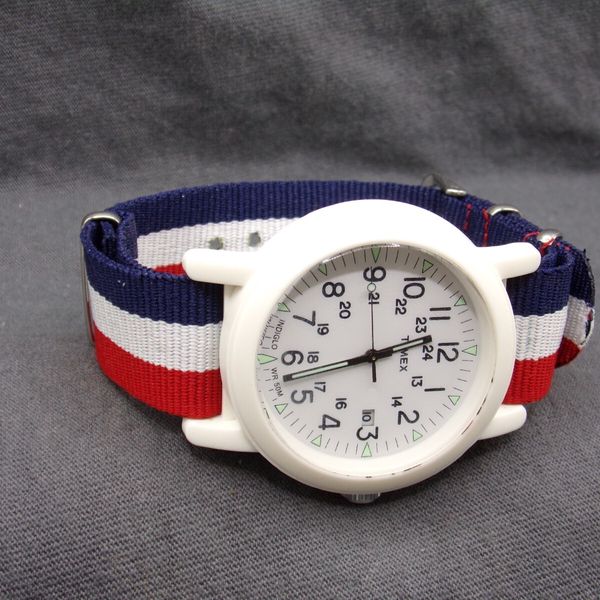 Men's TIMEX Patriotic Military Watch w/ Backlight & New Battery - Works ...