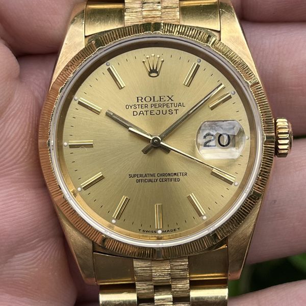 [WTS] Rolex Datejust “Bark” Ref 16248 Solid 18k Gold Watch Only ...