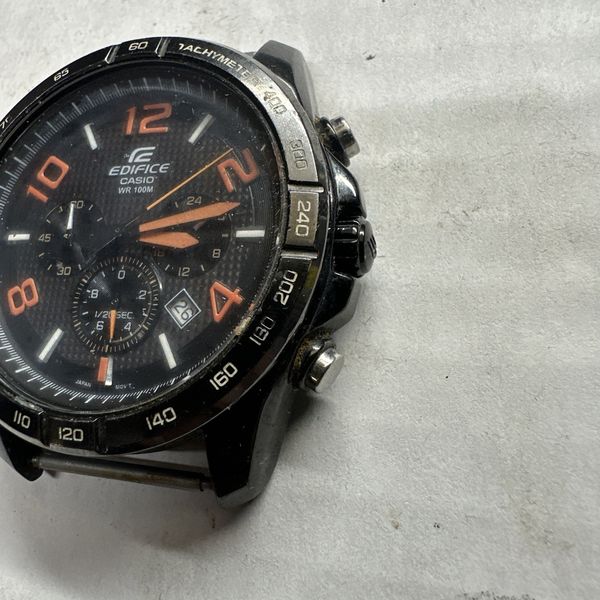 Casio Edifice EFR516Wrist Watch For Men Black & Orange Resin Unique/new ...